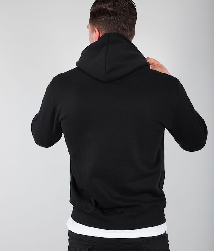 Bluza ALPHA INDUSTRIES SMALL LOGO czarna kaptur 196318 03 czarny ...