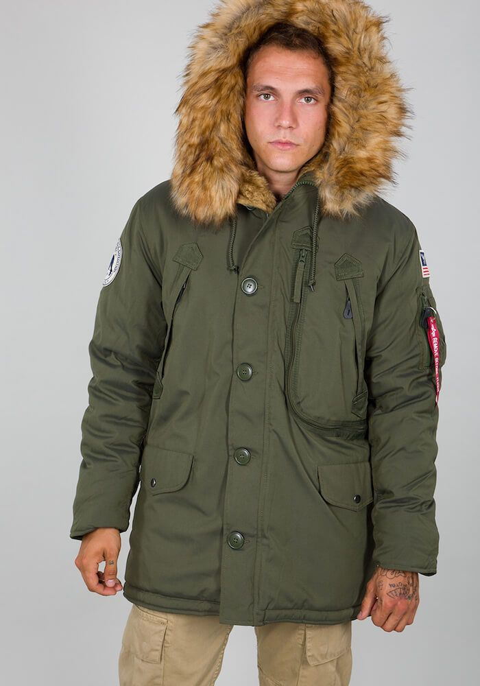 Kurtka parka ALPHA INDUSTRIES POLAR JACKET ciemnozielona (dark green ...